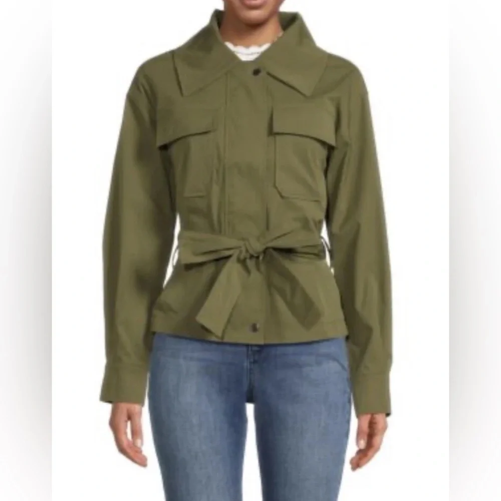 bagatelle | Jackets & Coats | Bagatelle Cargo Green Jacket Tie Front ...